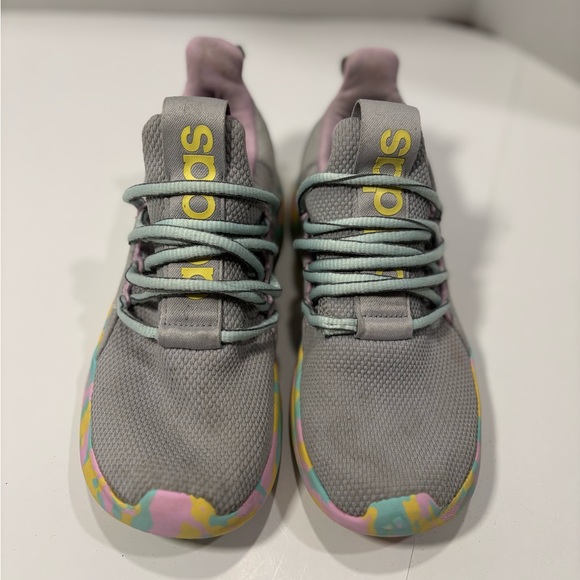 adidas | Shoes | Adidas Kids Sneakers In Gray With Pastel Accents ...